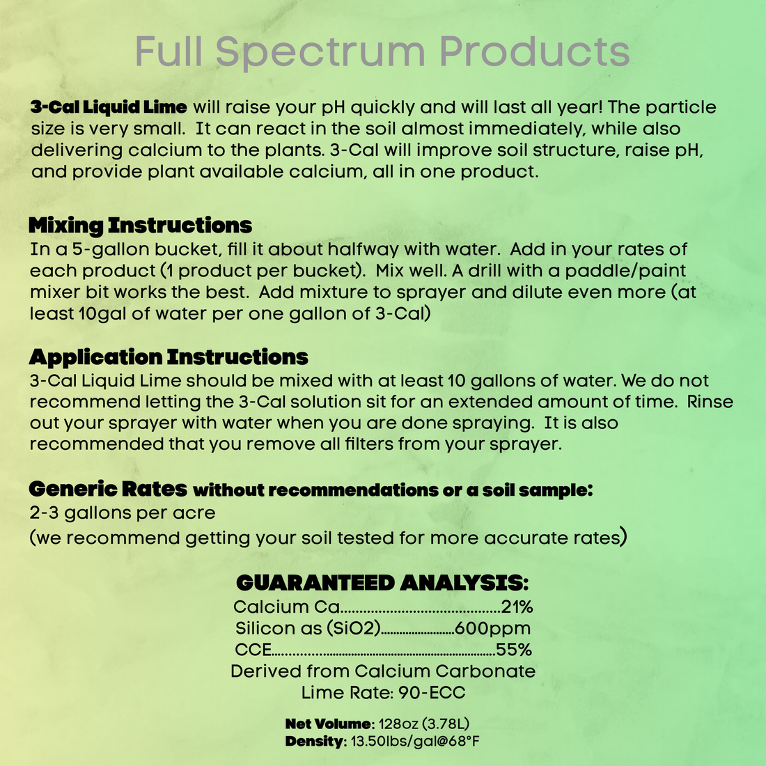 Full Spectrum 3-Cal Liquid Lime (1 Gallon) – Northwoods Whitetails Food ...
