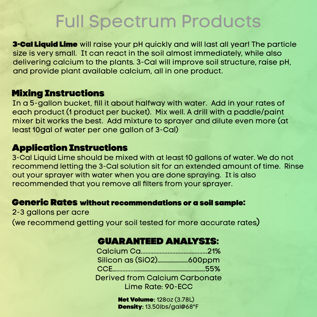 Full Spectrum 3-Cal Liquid Lime (1 Gallon) – Northwoods Whitetails Food ...